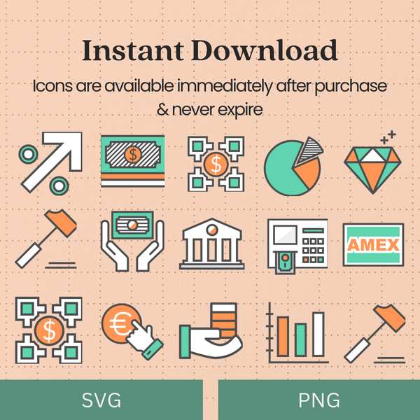 36 Premium Bank and Store Icons – PNG and SVG + Guide to Use and Monet ...
